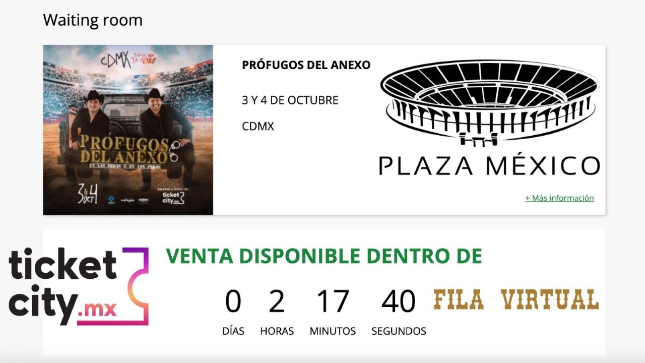 Boletos Prófugos del Anexo Plaza de Toros: Link para fila virtual TicketCity HOY Venta General ...